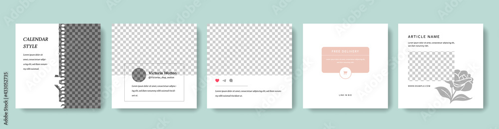 Influencer social media layouts for instagram and facebook, modern ...
