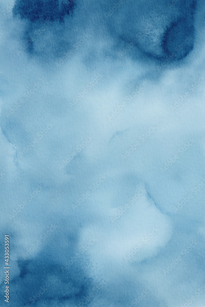 Indigo Watercolor Background Texture, Indigo Blue Digital Paper Stock ...