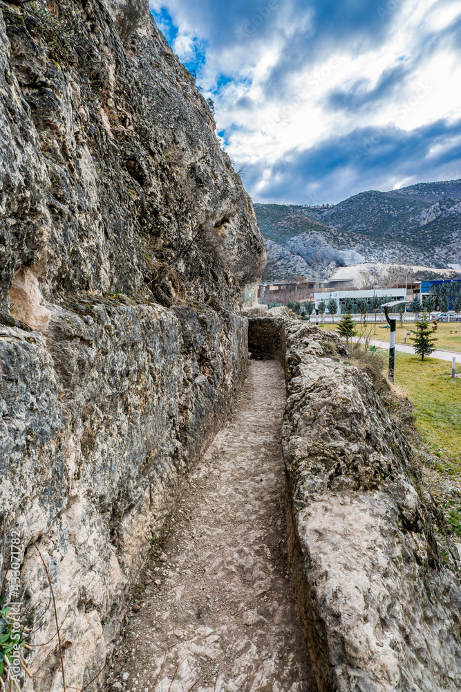 Ferhat and Sirin legend theme park view in Amasya. A legend well-known ...