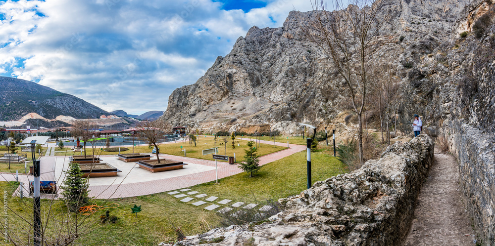 Ferhat and Sirin legend theme park view in Amasya. A legend well-known ...