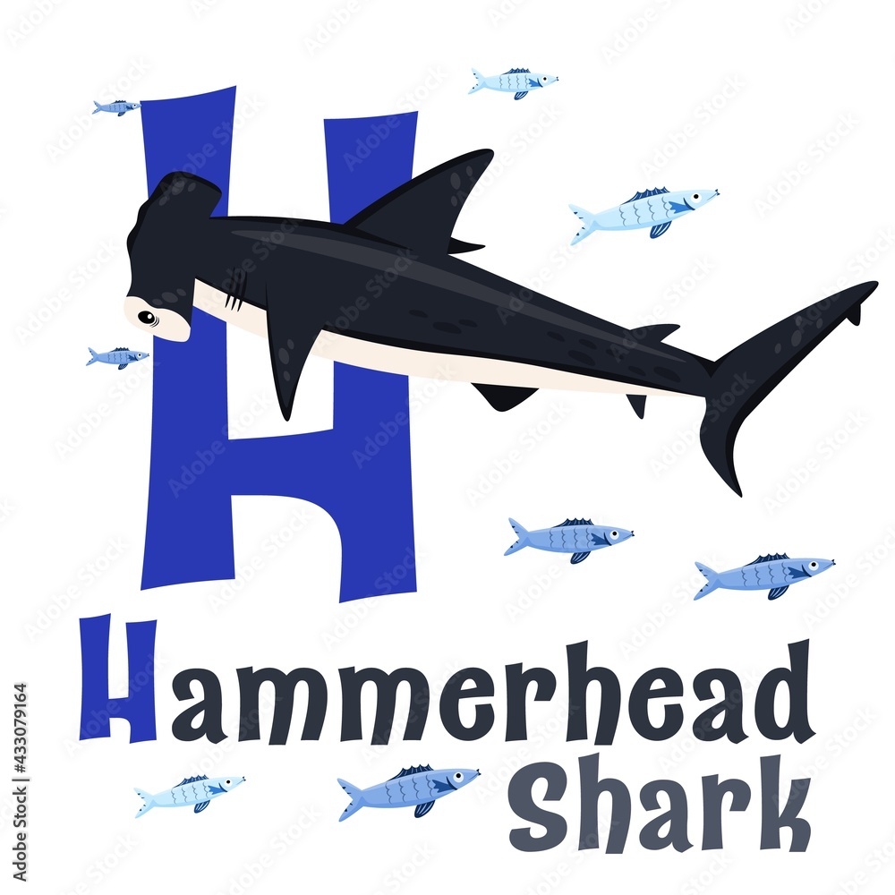Sea Animals Alphabet. ABC for children. Letter H Stock Vector | Adobe Stock