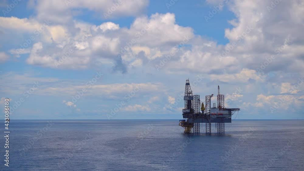 offshore jack up drilling rig at the offshore location with flare ...
