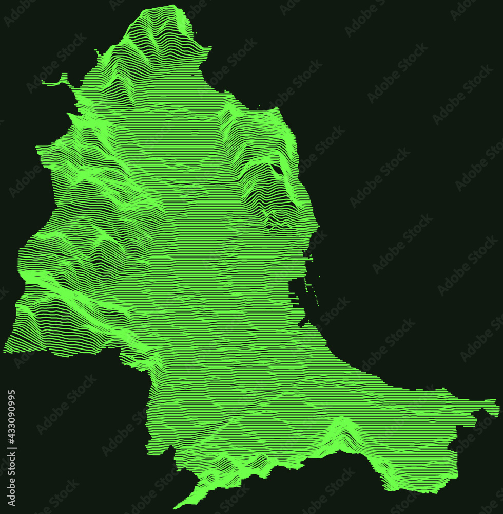 Topographic military radar tactical map of Palermo, Italy with emerald ...