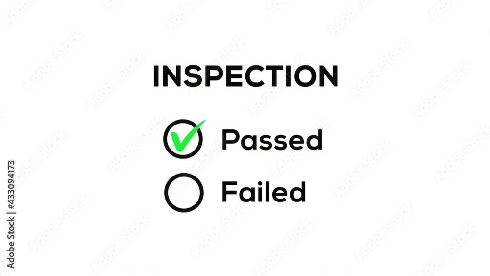 Inspection Passed and Failed on Round Check List Animation on White ...