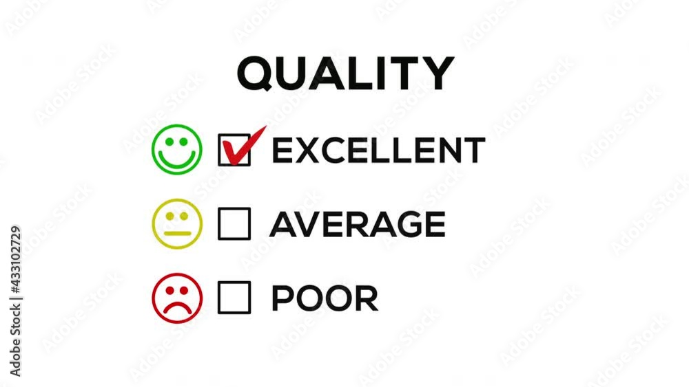 Quality with Emoji or Emoticon Evaluation or Review on Square Check ...