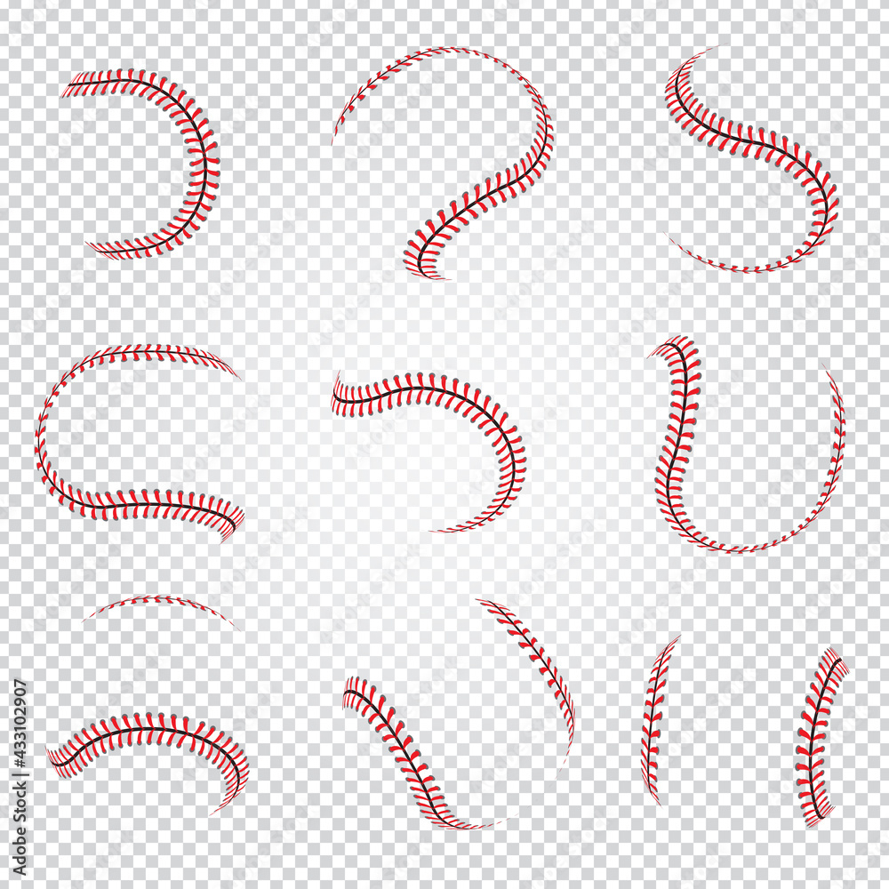 Ball leather lace. Baseball textures seam softball red lines recent ...