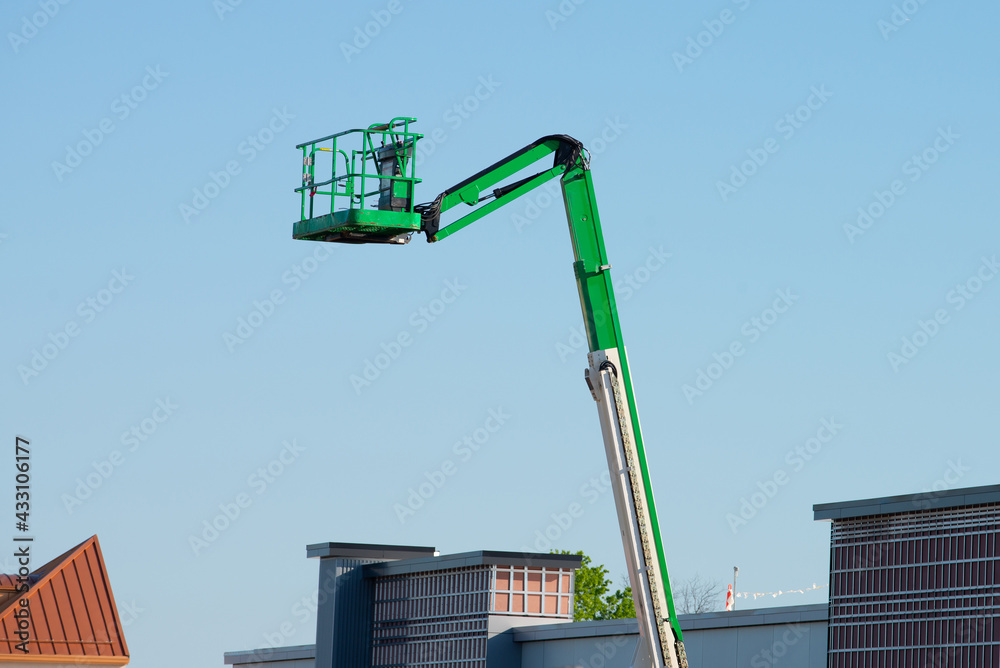 telescopic platform crane machine lift hydraulic outdoor Stock Photo ...