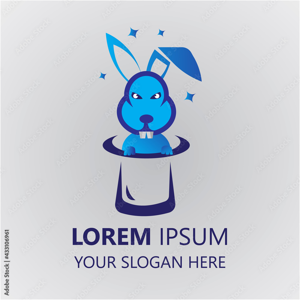 magic rabbit logo design template. simple style logo. rabbit ...