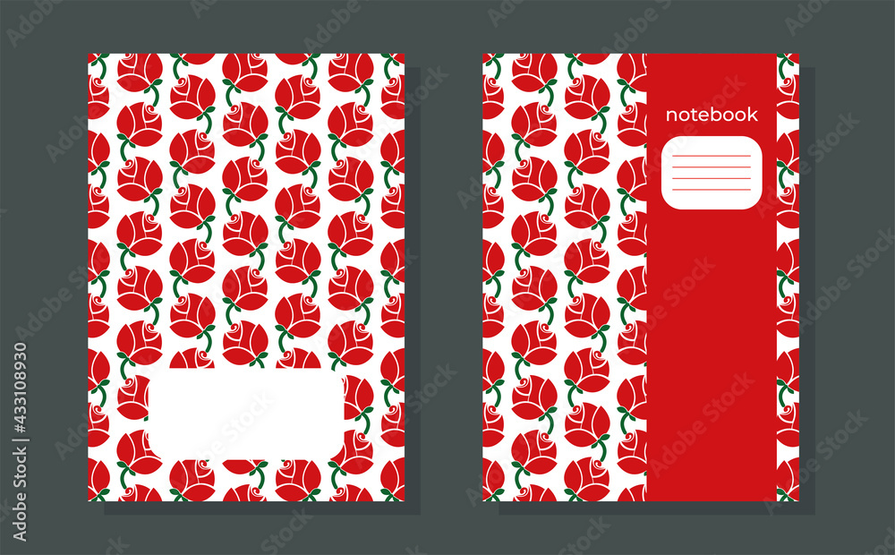Vetor de Notebook cover page template. Cover for sketchbook, planners ...