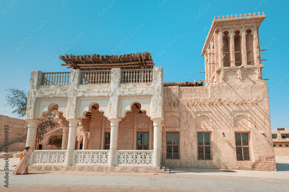 23 February 2021, Dubai, UAE: majestic architecture of famous house of ...