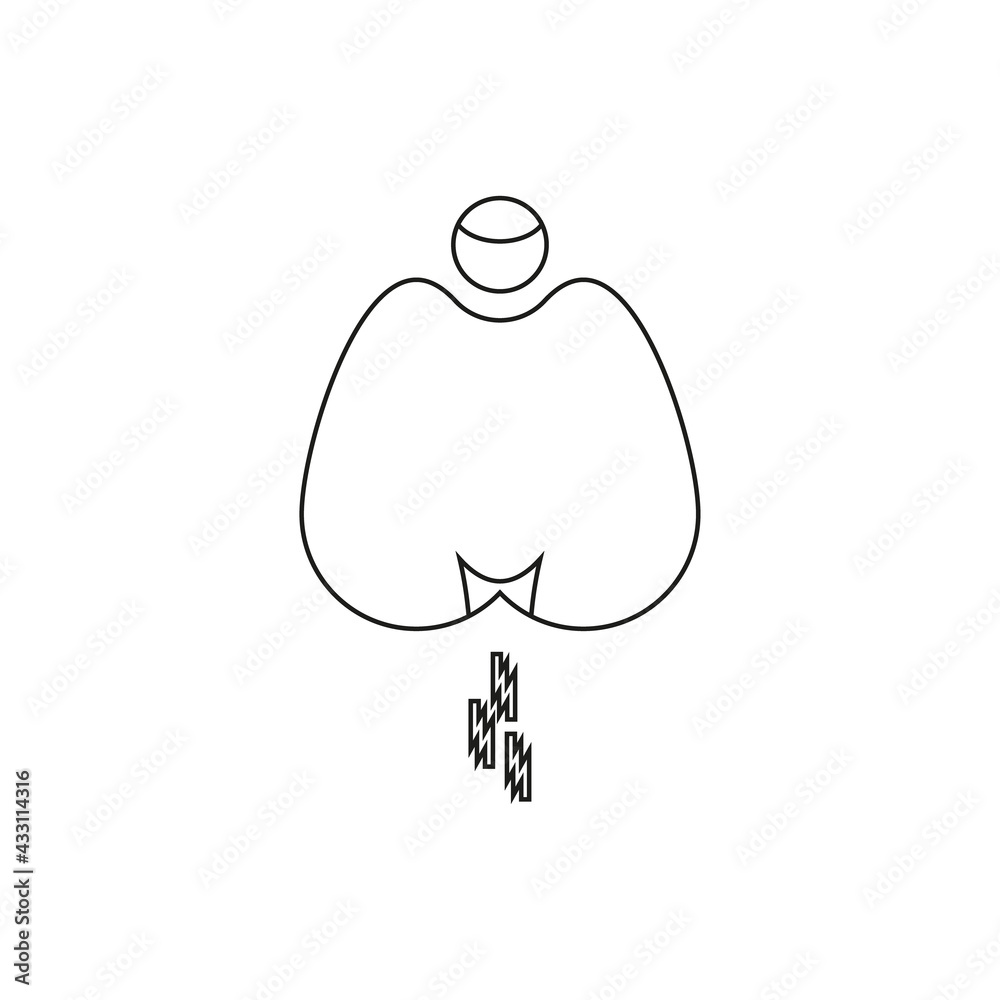 Vecteur Stock Hemorrhoid Line Icon Simple Style Human Intestinal