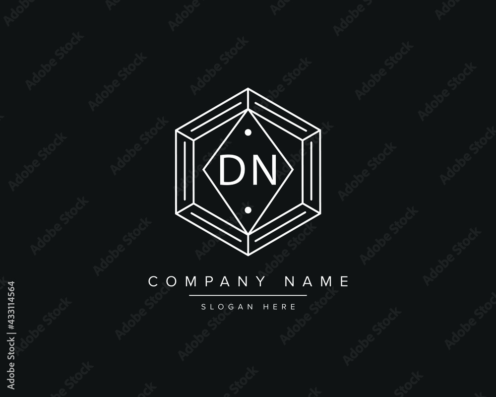 Alphabet letter DN logo design vector Stock Vector | Adobe Stock