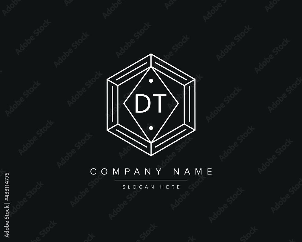 Alphabet letter DT logo design vector Stock Vector | Adobe Stock