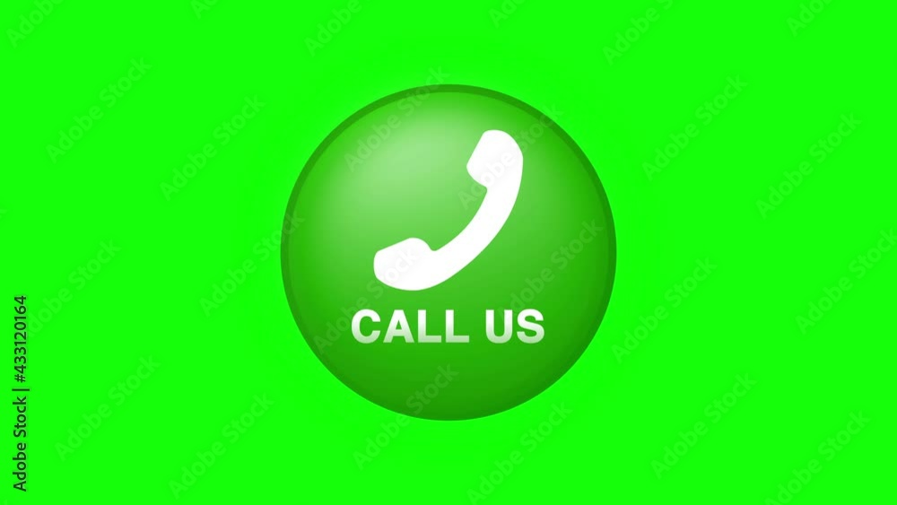 Call Us Button with Phone Icon Click Animation on Black Background and ...
