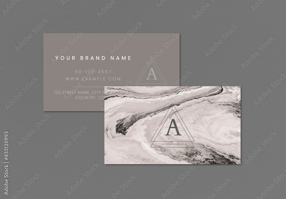 Pink Marble Business Card Layout Stock Template | Adobe Stock
