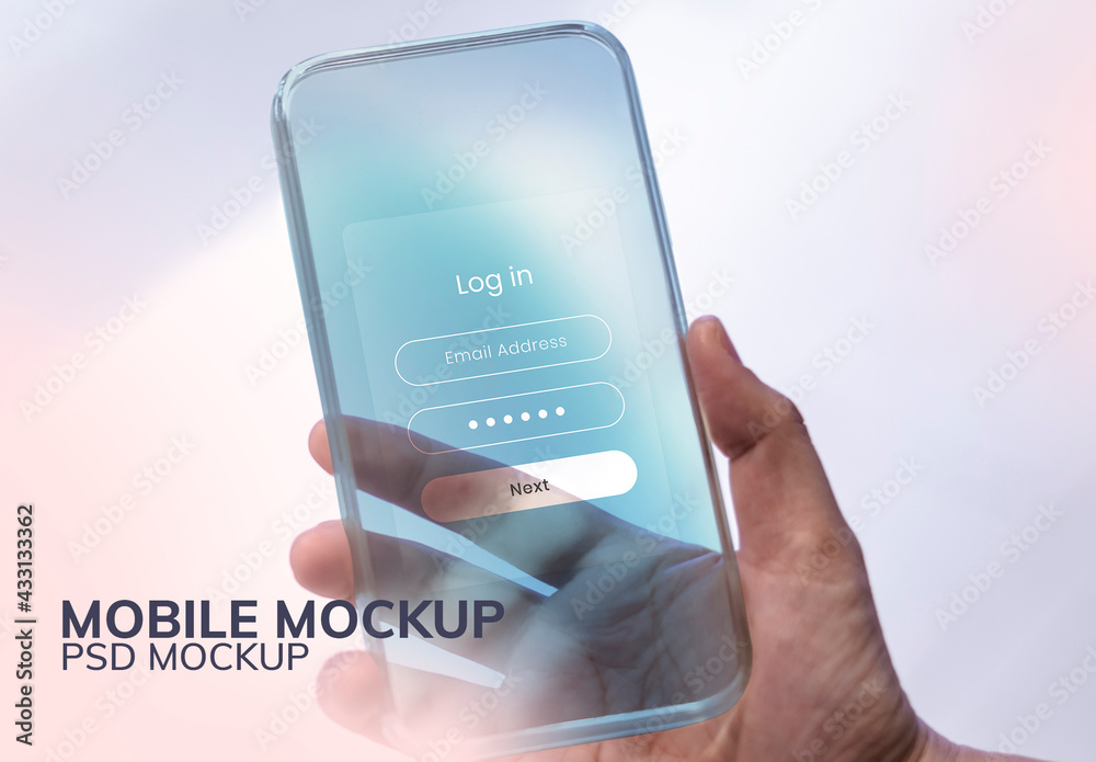 Transparent Phone Screen Mockup Stock Template | Adobe Stock