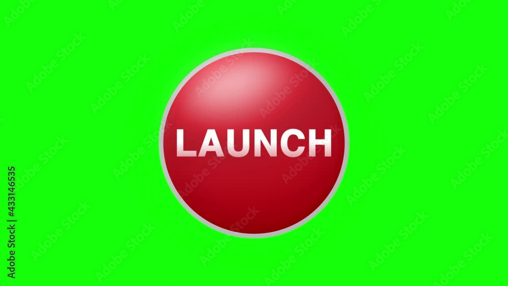 Launch Button Click Animation on Black Background and Green Screen ...