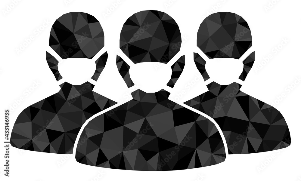 Triangle mask people group polygonal symbol illustration. Mask People ...