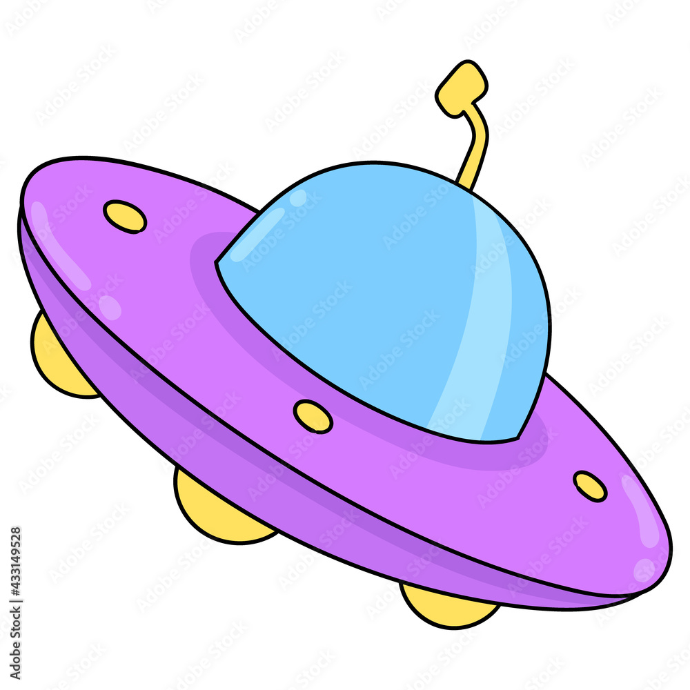 UFO flying ship belonging to alien extraterrestrials. doodle icon ...
