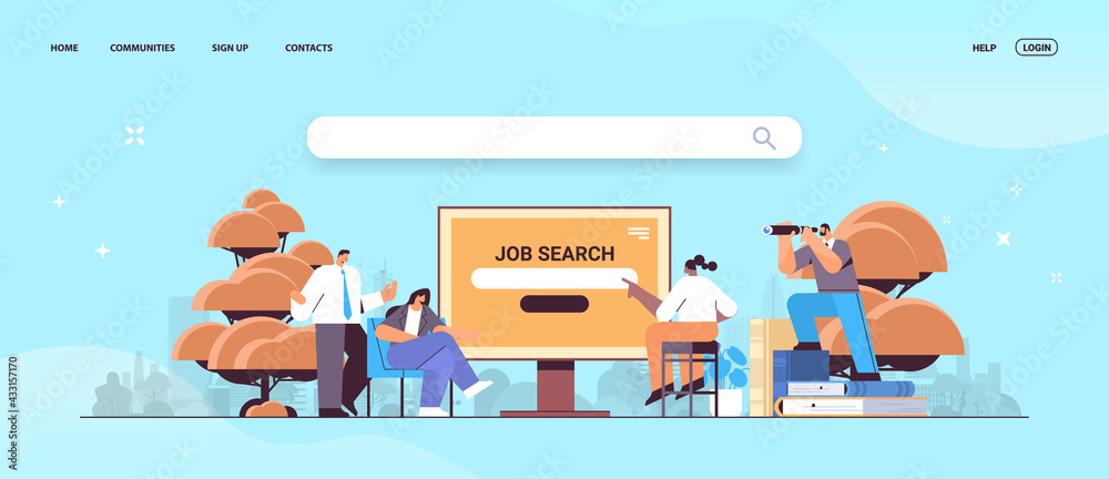 Vetor do Stock: job search recruitment headhunting in social network ...