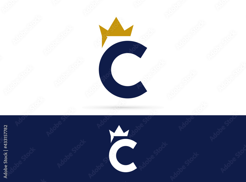 Letter C crown logo design. Vector combination of king crown and letter ...