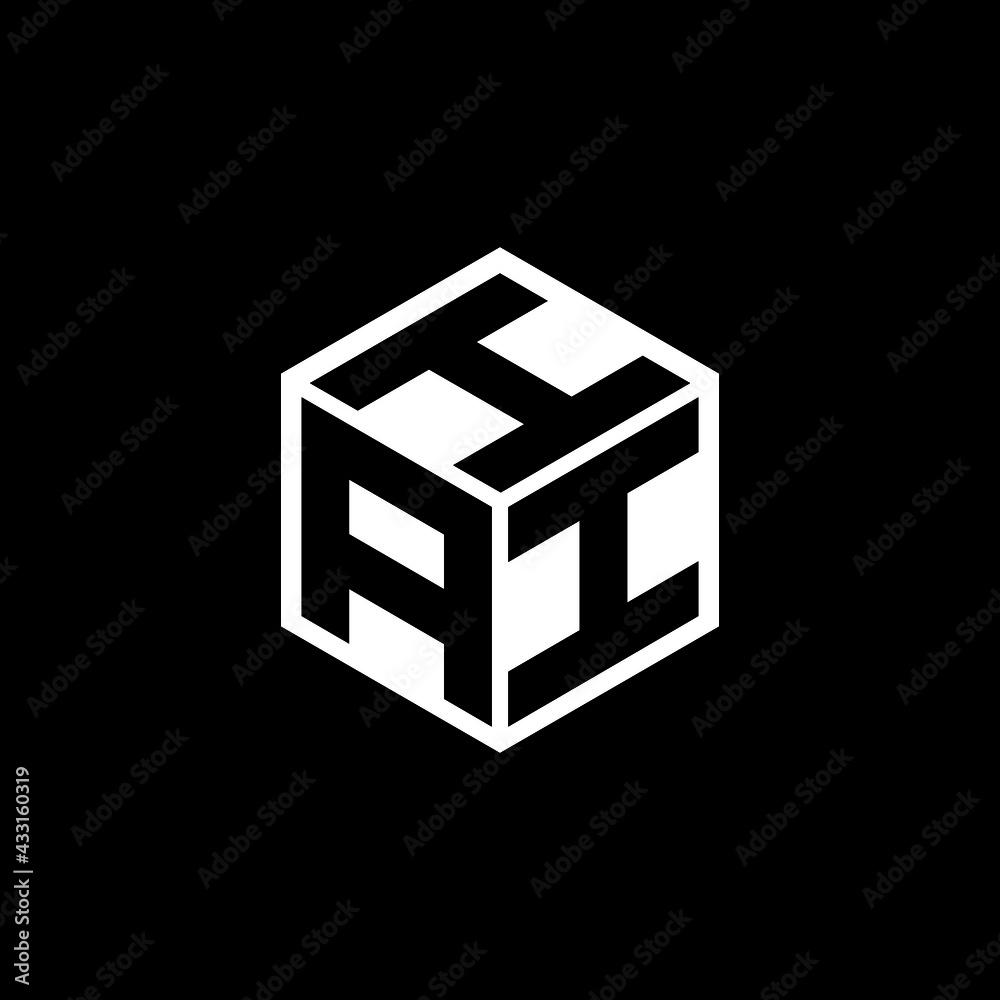 AII letter logo design with black background in illustrator, vector ...
