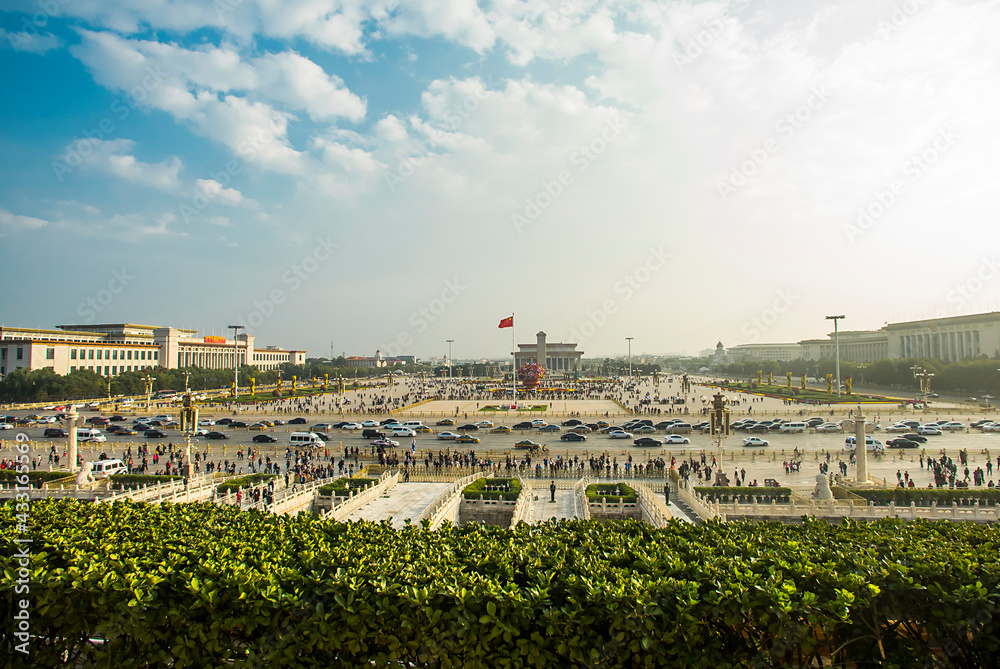 The Tiananmen Square, a city square in the centre of Beijing, China ...