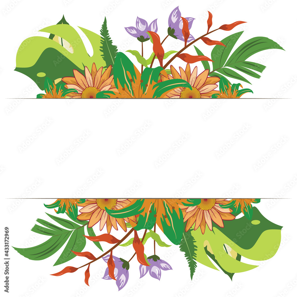 Beautiful Vector Floral Foliage Arrangements Set Graphics with elegant ...