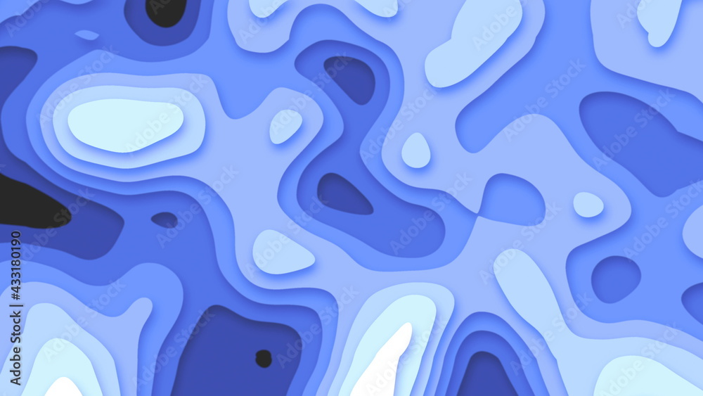Blue outline topographic contour map abstract tech motion graphic ...