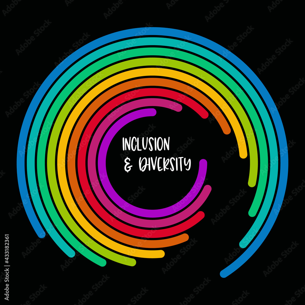 Inclusion and diversity infographic tree vector set, multi color leaves represent inclusion and ...