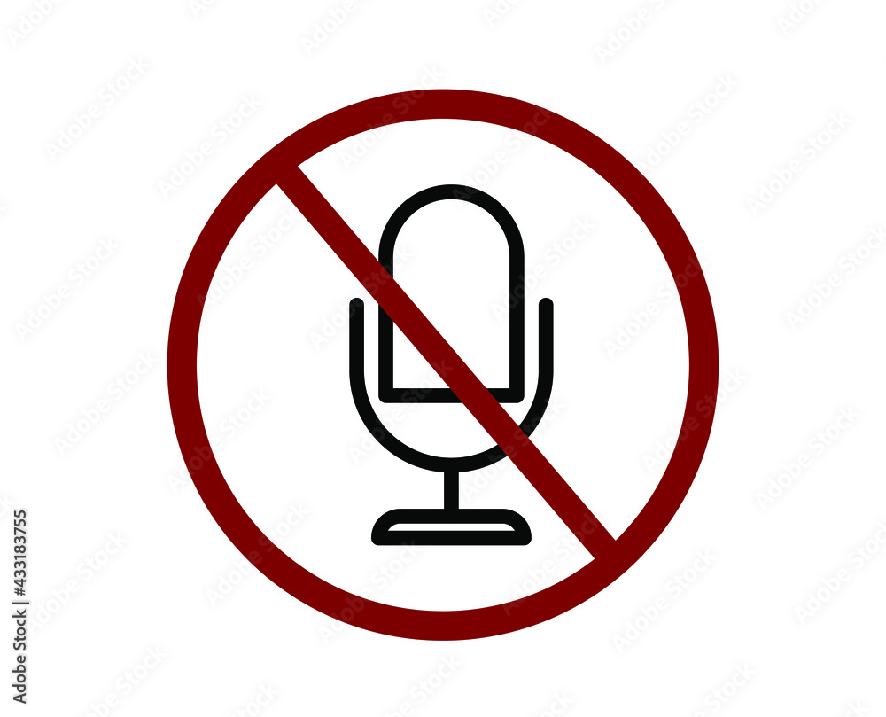 No microphone vector icon. Editable stroke. Symbol in Line Art Style ...