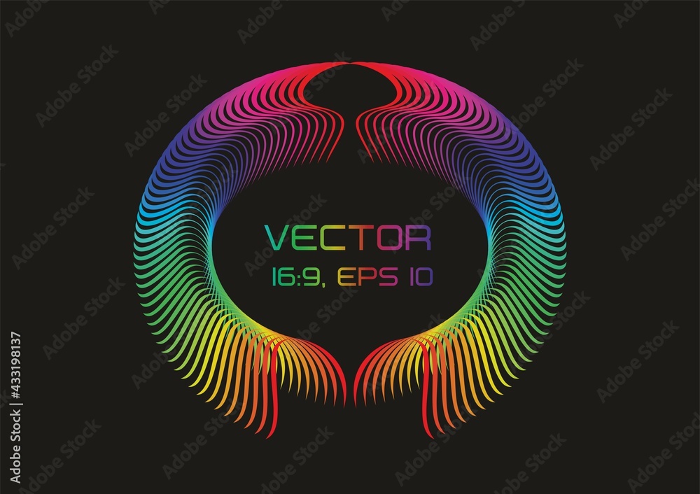Rainbow spectrum frame in circular shape. Vector illustration. EPS10 ...