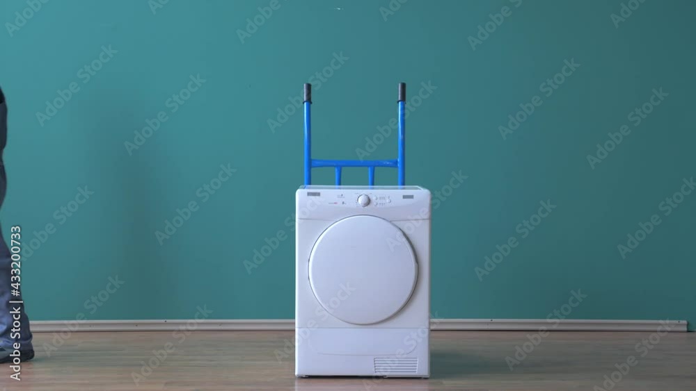Washing machine cargo and transportation wall and carry interior. Stock ...
