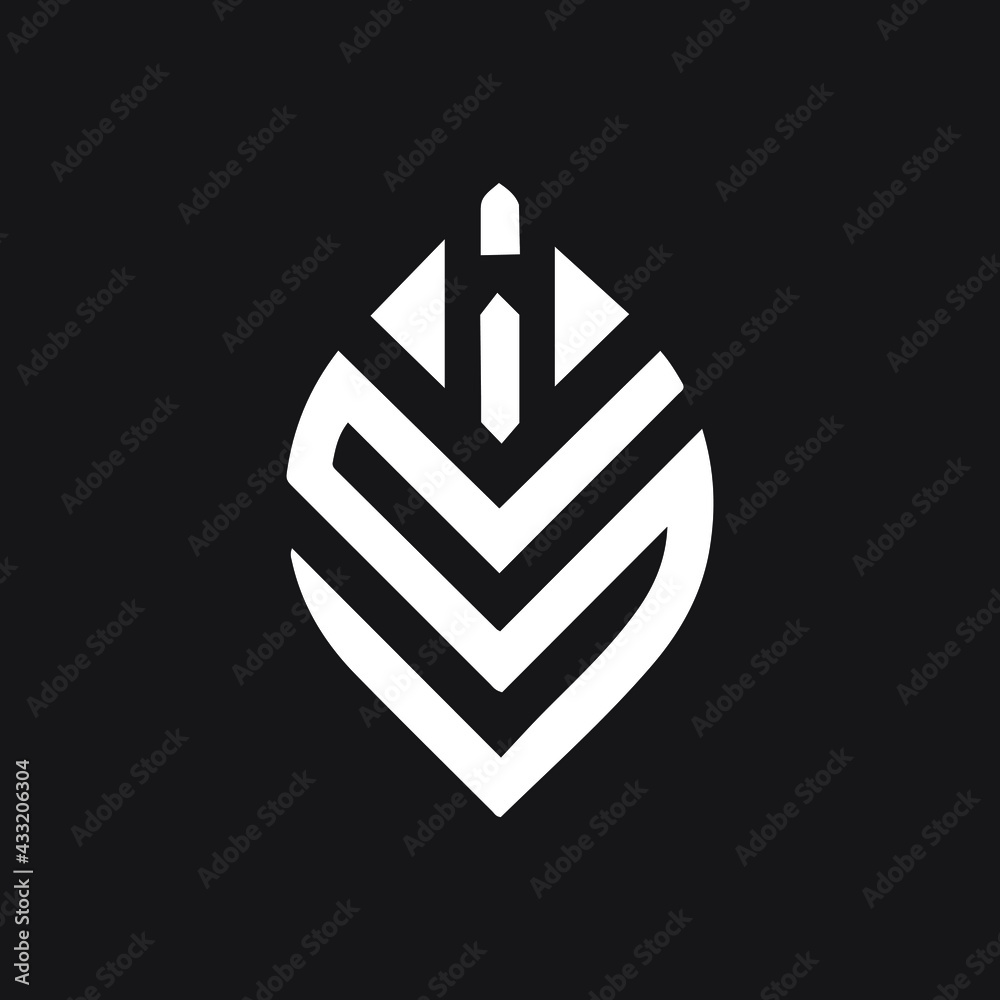 IVS letter logo design on black background.IVS creative initials letter ...