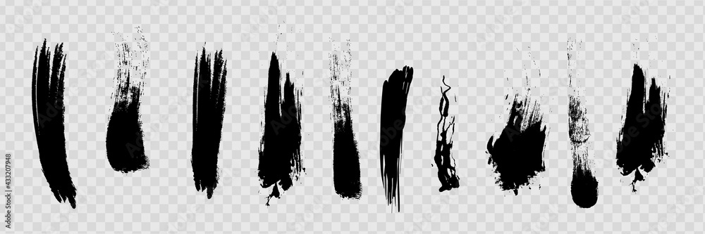 Craft label brush stroke backgrounds, paint or ink smudges vector for ...