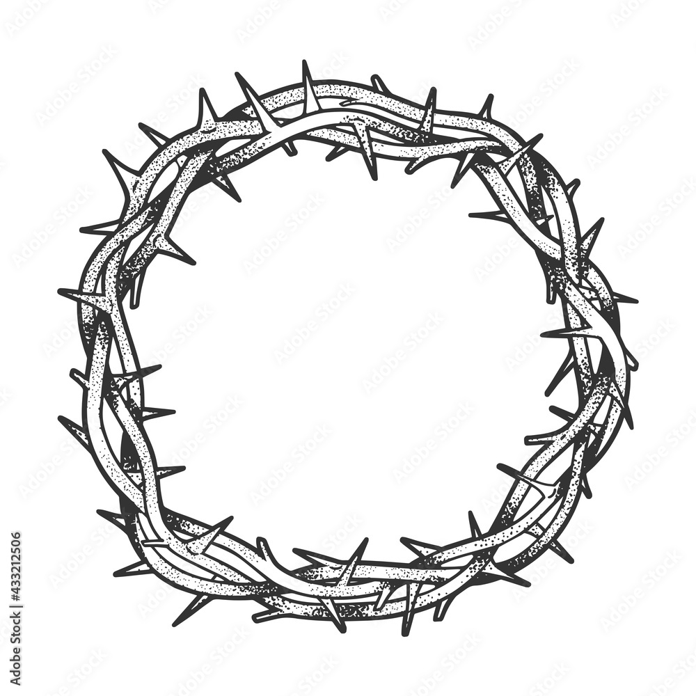 Crown of thorns sketch vector illustration Stock Vector | Adobe Stock