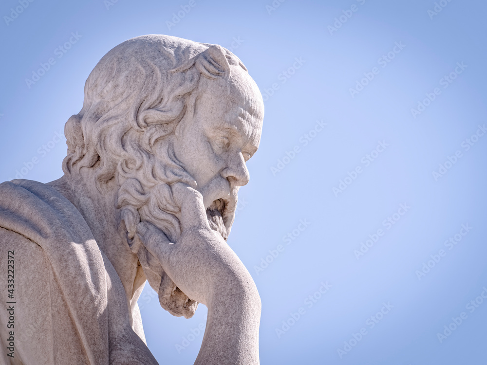 Socrates the ancient Greek philosopher and thinker white marble statue ...