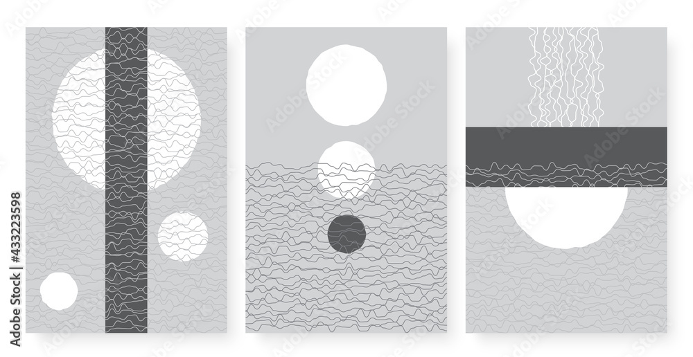 Abstract shape and hand drawn scribbles pattern vector illustration set ...