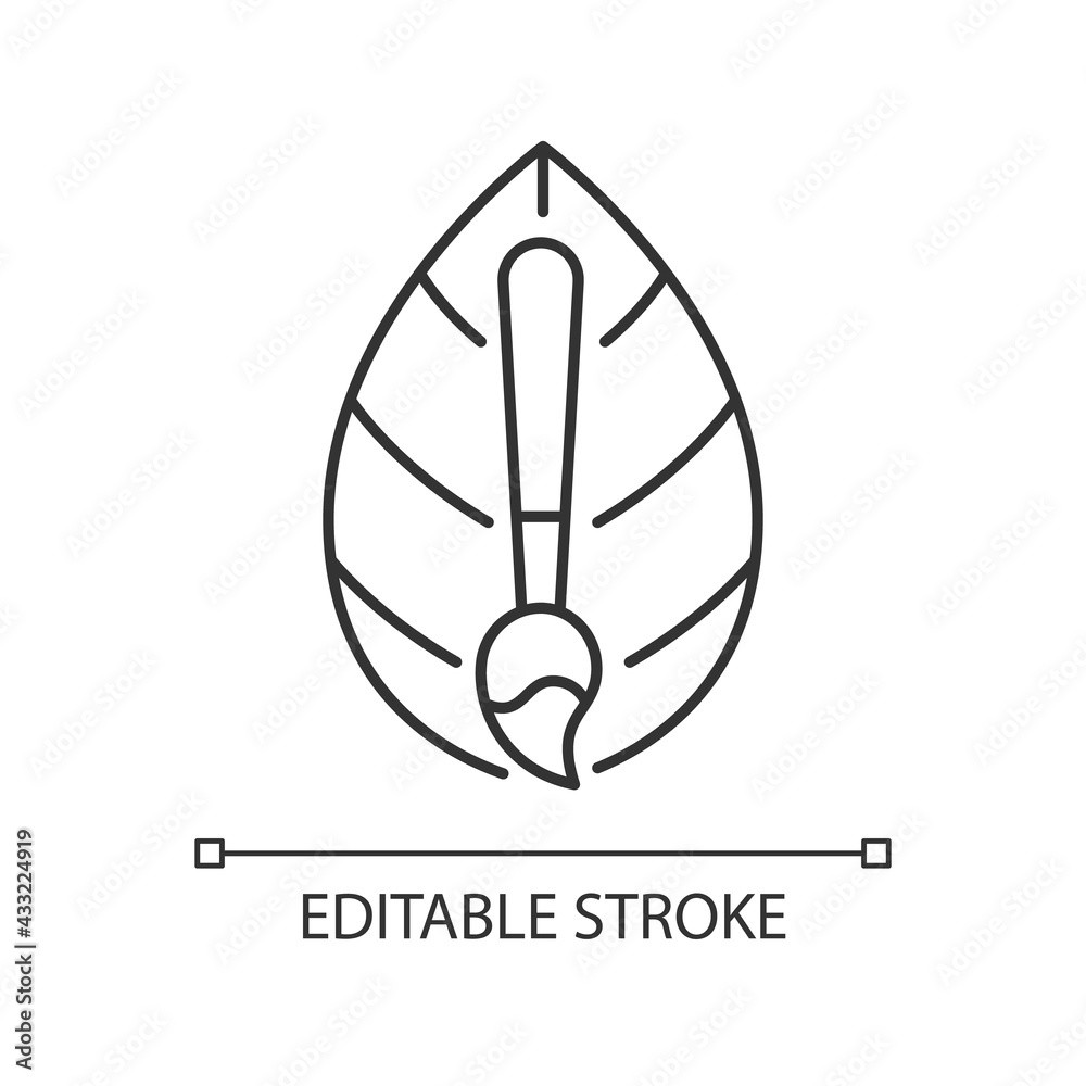 Natural dye textile linear icon. Healthy lifestyle staining material ...