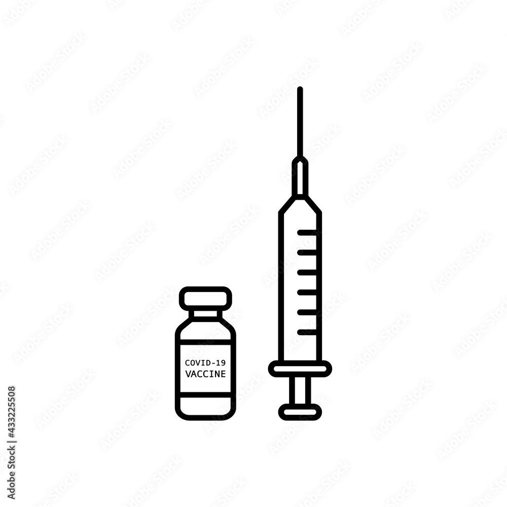 Syringe and vial vector icon Stock Vector | Adobe Stock