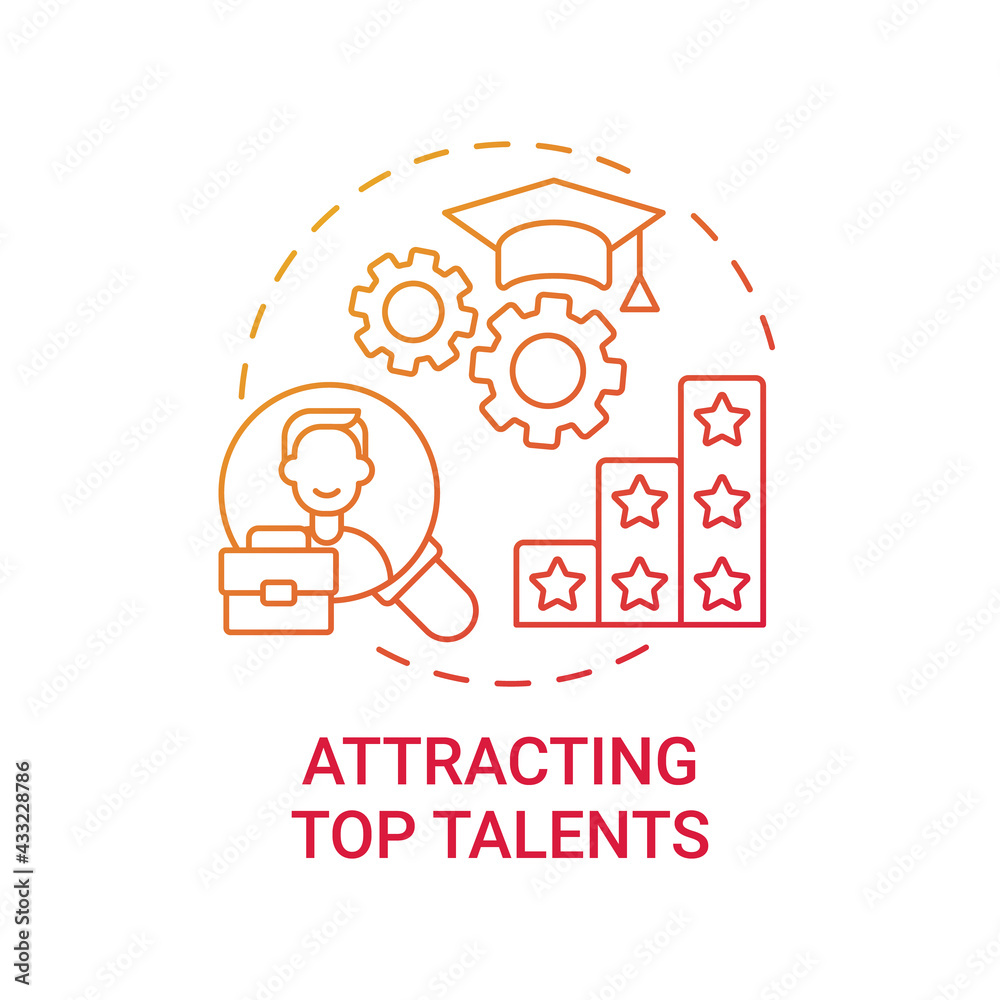 Attracting top talents concept icon. Company culture benefit idea thin ...