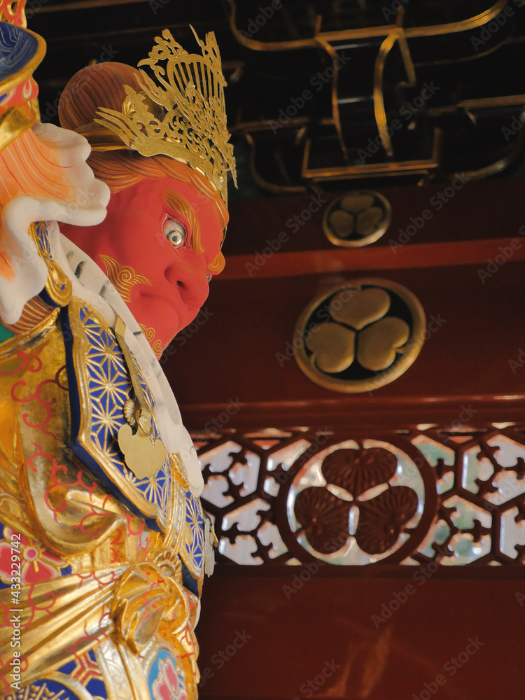 Nikkō Tōshō-gū, Japan. Statue of a Shinto deity in a Japanese mausoleum ...