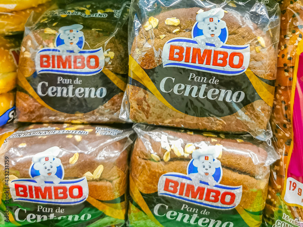 Bimbo toast rye bread Pan de Centeno packaging supermarket Mexico ...