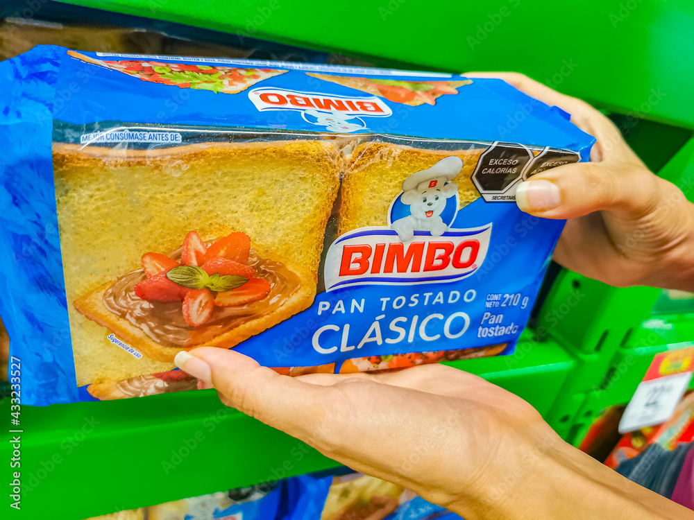 Bimbo toasted white bread Clasico classic packaging supermarket in ...