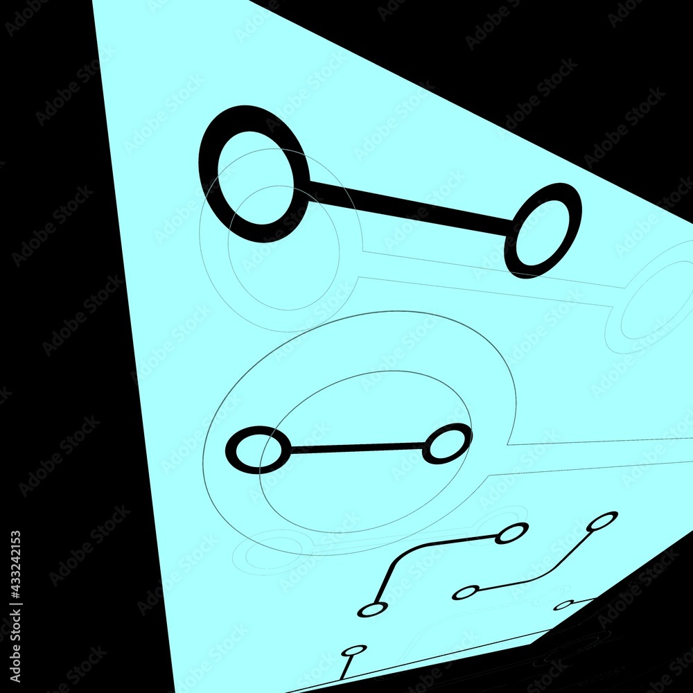 stylized computer circuit boards shapes basic point to point ...