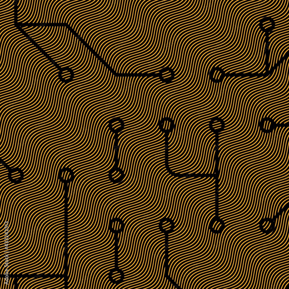 stylized computer circuit boards shapes patterns and designs black ...