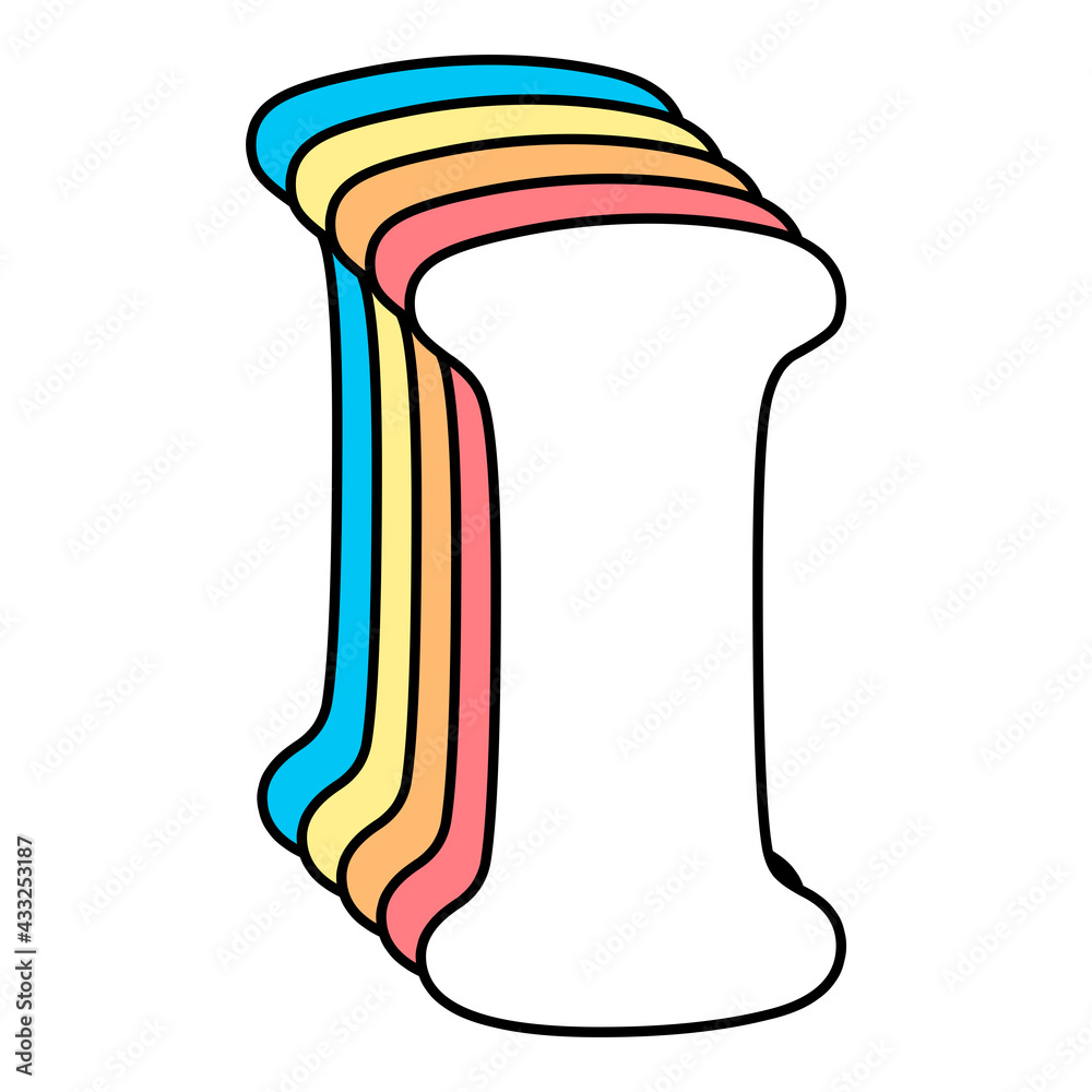 Letter I Monogram Letters Retro Font Rainbow Cute Pretty Aesthetic ...