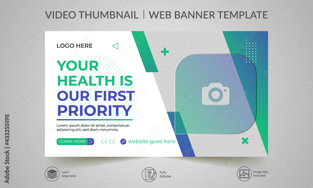 Editable video thumbnail and web banner design. Video cover photo fully ...