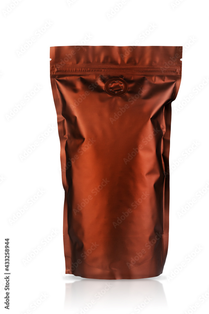 Vacuum packaging of coffee isolated on white background. Coffee pack ...