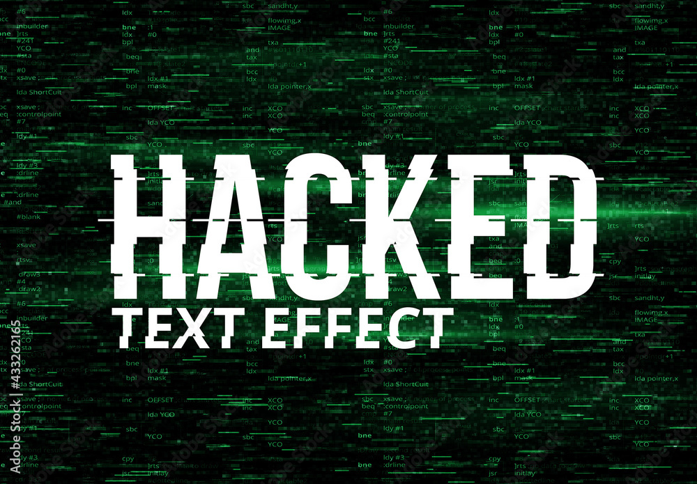 Hacked Glitch Text Effect Stock テンプレート | Adobe Stock